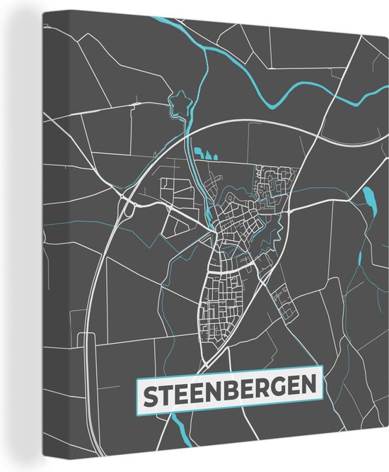 Tableau sur toile City Map - Steenbergen - Plan d'étage - Carte - 50x50 ...