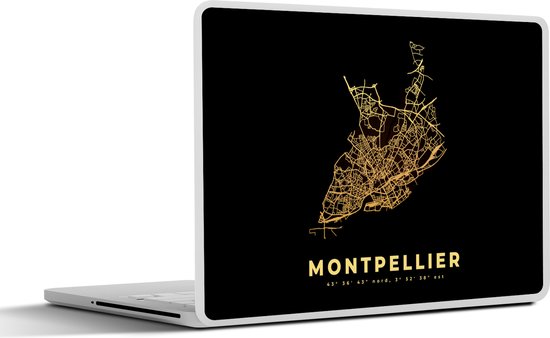 Laptop sticker - 13.3 inch - Frankrijk - Goud – Stadskaart - Kaart ...