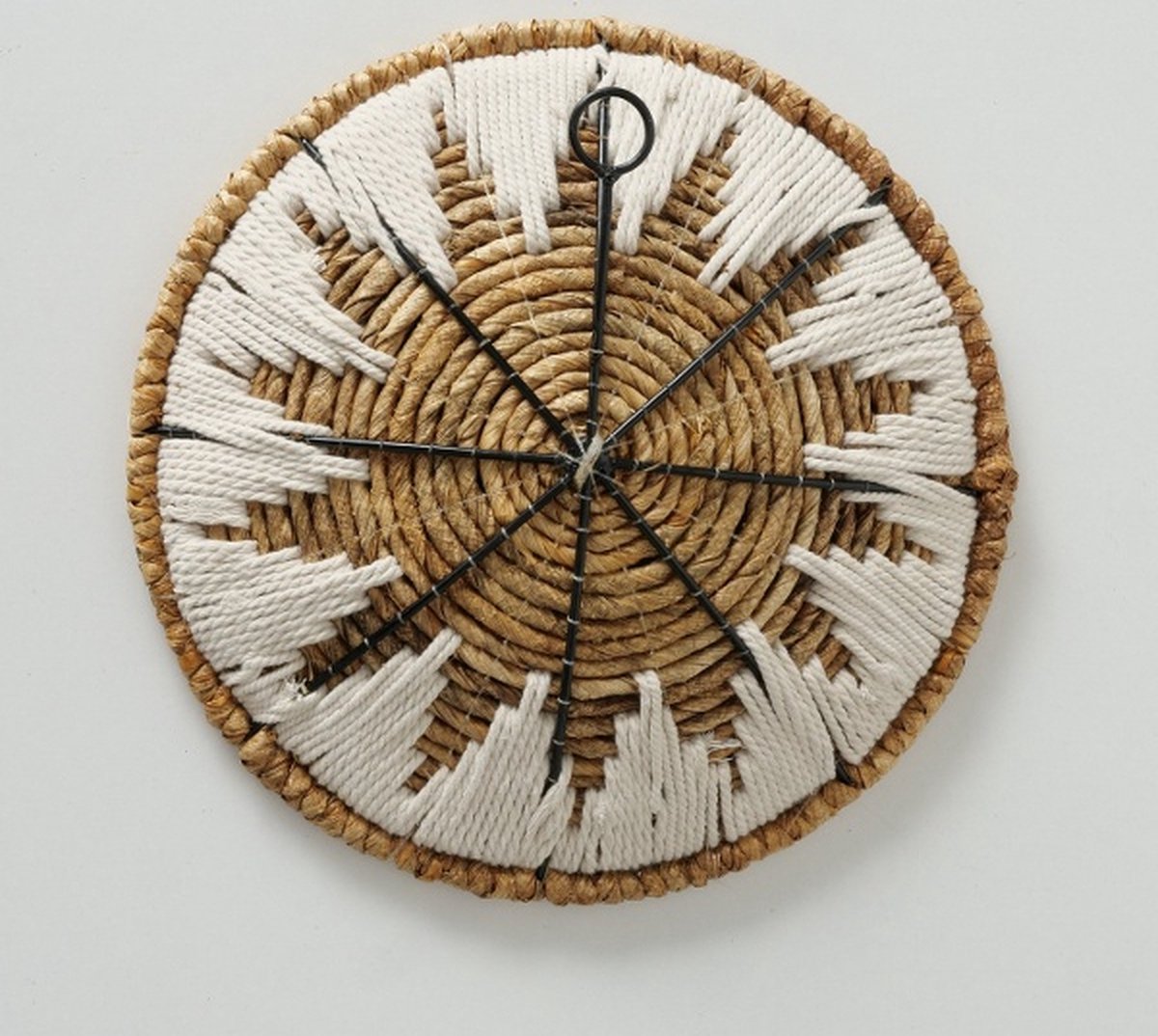 Muurdecoratie woonkamer geweven riet assorti 2 stuks 30 cm | bol.com