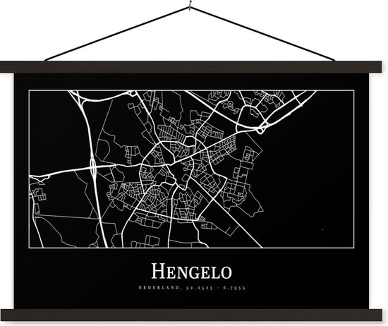 Posterhanger incl. Poster - Schoolplaat - Hengelo - Stadskaart - Kaart ...
