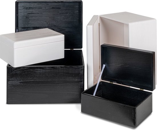 HAUDT® Houten cadeau kist wit KIM MAXI met klepdeksel - 39,5 x 29,5 x ...