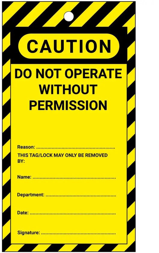 LOTO tags do not operate without permission EN - 10 stuks - inclusief ...