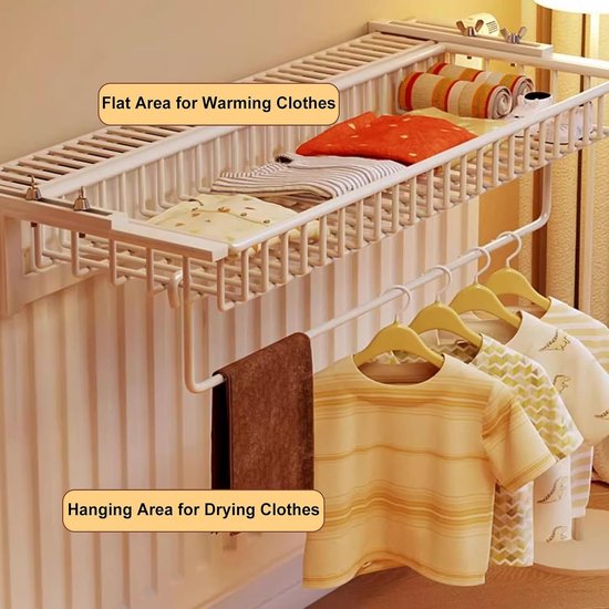 Verstelbaar Opvouwbaar Kleding Droogrek voor Radiator – Ruimtebesparend ...