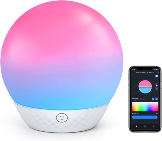 Slimme Tafellamp Bluetooth Nachtlampje RGB CCT Dimbaar Touch Bediening ...
