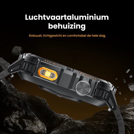 Maoo FORGE GPS Square - GPS Smartwatch Heren - Sporthorloge - 3 Bandjes ...