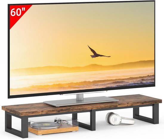 Grote TV verhoger voor 32-60 inch TV - Stalen poten - Tafelblad TV ...