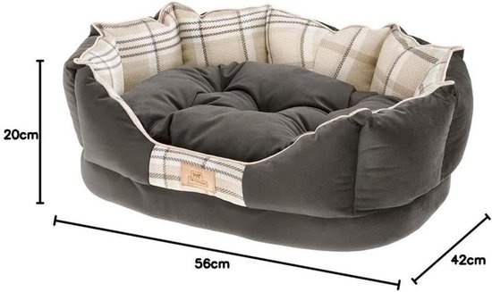 Zacht Gevoerd Hondenkussen en Mand voor Katten, Sofa Stijl met Kussen ...