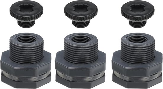 PVC Bulkhead Fitting met Plug G 1/2 - 3pcs Dubbel Draad Bulkhead Water ...