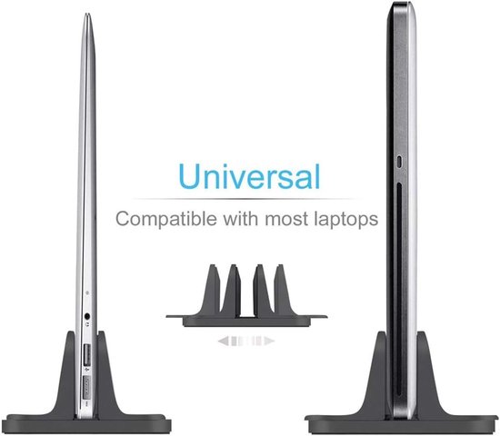 Vertical Laptop Stand, Vertical Desk Holder with Adjustable Dock Size ...
