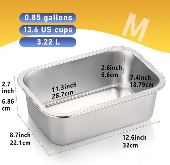 Rvs Hond Waterbak Groot Formaat 0.85L - Binnen en Buiten Gebruik | bol