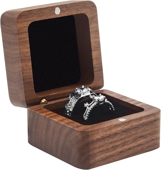 Massief Houten Ringendoos met 2 Sleuven voor Huwelijk & Verloving ...