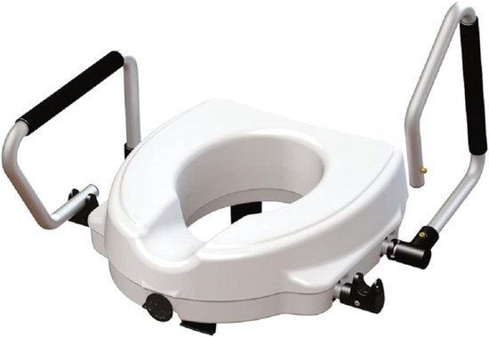 Quvo® Toiletverhoger met Armleuning - Voor Ouderen – 12 cm hoog - WC ...