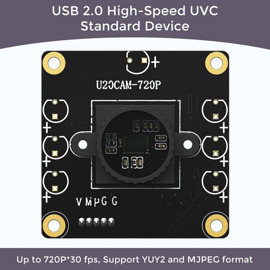 720P USB Camera Module 120° Groothoek UVC voor Raspberry Pi, Jetson ...