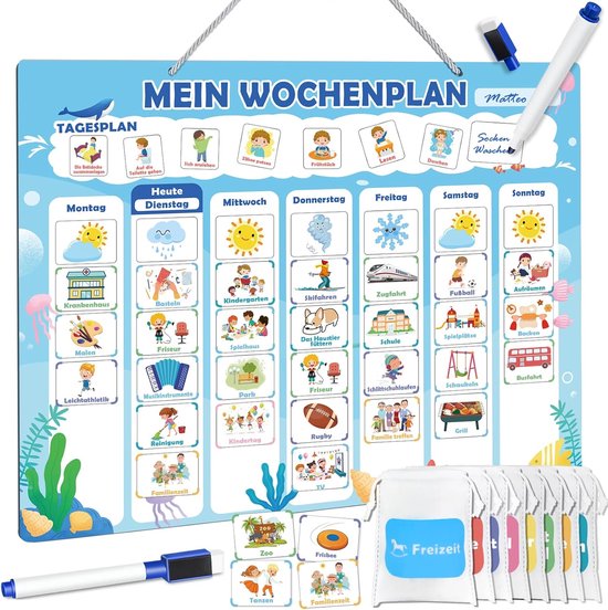 Famanu - Weekplanner kinderen magnetisch – Maat: met magneten en ...