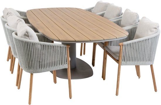 9-delige tuinset | 8 Es Vedra tuinstoelen (Teakhout) | Tuintafel Tower ...