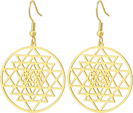 Oorbellen Heilige Geometrie Sri Yantra Symbool Yoga Meditatie | bol