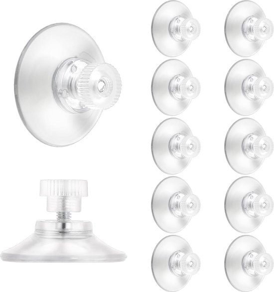 12 stuks zuignappen met schroefdraad en kartelmoeren - heldere pvc ...