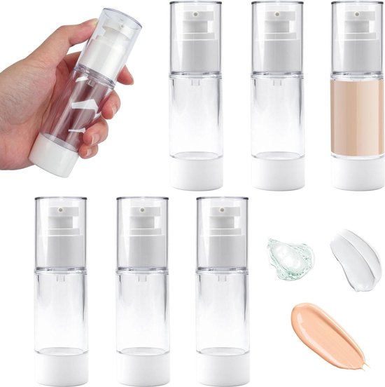 Pack of 6 - 30 ml Empty Cream Plastic Cosmetics Vacuum Dispenser ...