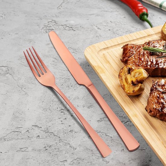 Bestekset voor 6 personen, 24-delig, roestvrijstalen bestekset Rose ...