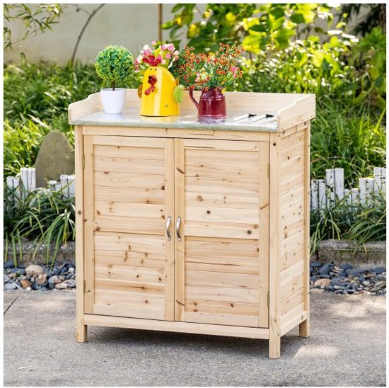 Tuinkast plantentafel met basiskast houten apparaat kast kast met 2 ...