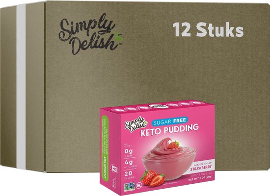 Simply Delish | Sugar Free Instant Pudding | Strawberry | 12 stuks | 12 ...