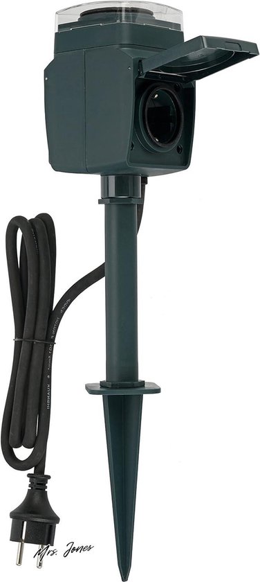 Mrs. Jones Tuinstopcontact 2-voudig buitenstopcontact met timer IP44 ...
