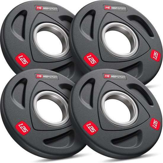Hop-Sport Olympische Gewichten Set 5 kg - 4x1,25 kg halterschijven met ...