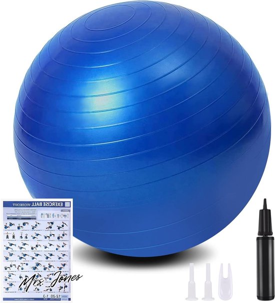 Mrs. Jones Oefenbal Anti-Brust Yogabal Fitnessbal 55 tot 65 cm Extra ...