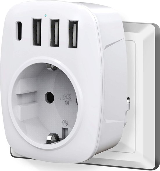 Multifunctioneel Meervoudig Stopcontact met USB-aansluitingen voor ...