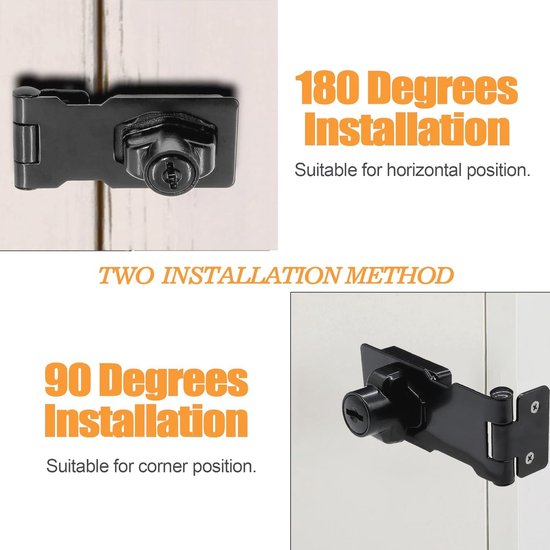 Hasp Lock met Sleutels - Draaiknop Vergrendeling voor Kleine Deuren ...