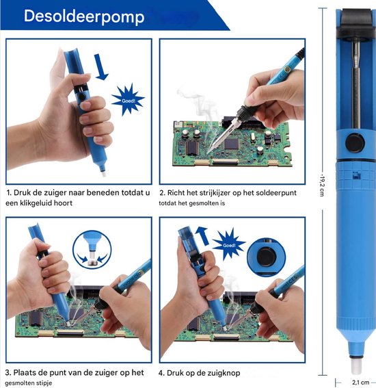 Soldeerbout Set 24delig 60W Solderen Gereedschap met 5 Vervangbare Tips ...