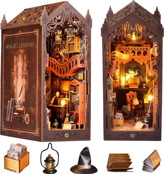 DIY Magic Book Nook Kit- magische bibliotheek- houten modelbouw- DIY ...