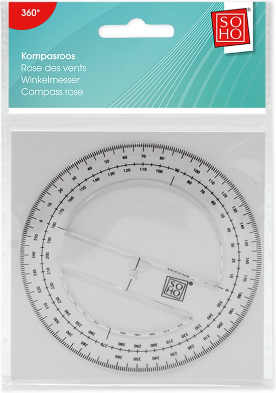 SOHO Kompasroos – Schaalverdeling tot 360 graden – Diameter 10cm ...