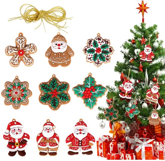 Without Lemon - Set van 9 - Kerst Hangers - Ornament - Kerstman - Kerstmis - Kerst... | bol