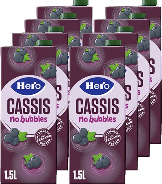 Hero Cassis No Bubbles - Frisdrank - Sap van Zwarte Bessen - 8x 1,5ltr ...