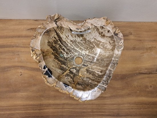 Waskom van versteend hout - 41x39x15cm - FL22840 | bol