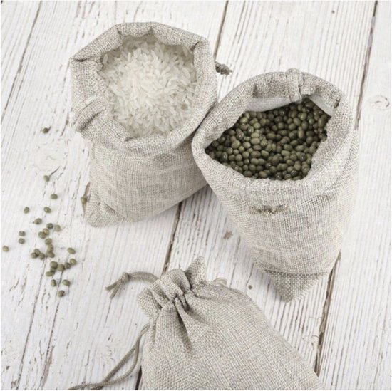 Katoenen zakjes (13 x 18 cm, kleine cadeauzakjes voor bruiloft, feest ...