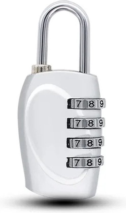 Hangslot met cijfercode - 40mm - 4 cijfers - Zilver | bol