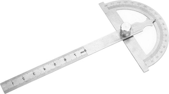 180 gradenboog roestvrijstalen hoekmeter - met borgmoer - afleesbaar ...