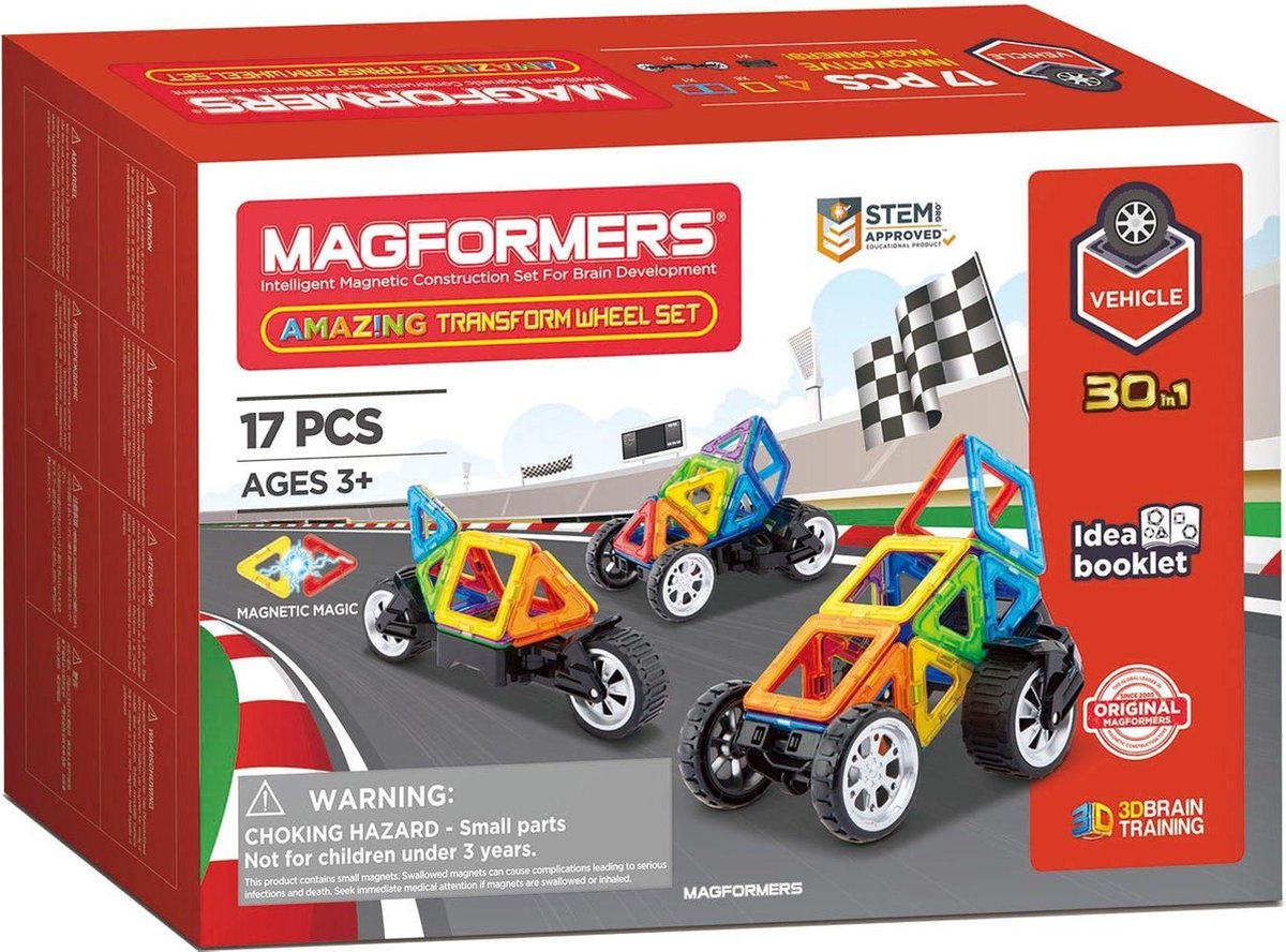 Magformers Amazing Transformer Wheel Set- bouwset 17 stuks- magnetisch ...