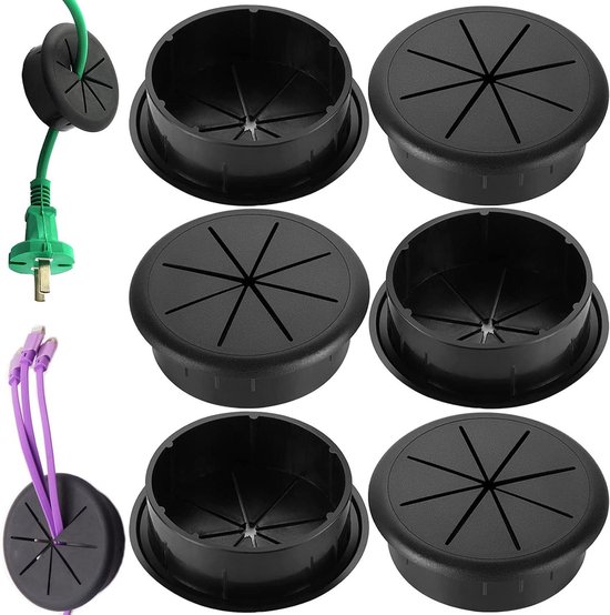 Desk Plastic Cable Grommet Flexible Entry Exit Connector - 6Pcs | bol
