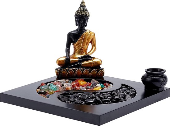 JGS ® Miniatuur Zen Tuin Set met Yin Yang Ontwerp voor Meditatie en ...