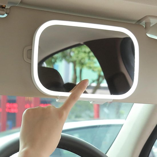 Cosmetische spiegel voor auto - oplaadbaar LED make-upspiegel voor ...