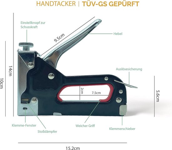 Metalen Handtacker Met Instelbare Schietkracht | Krachtige Nietmachine ...