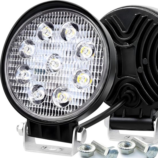 27W Ambient Lighting Headlight LED Work Light for Car Excavator SUV UTV ...