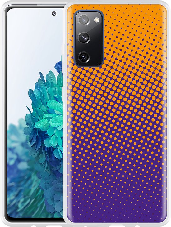 Cazy Hoesje geschikt voor Samsung Galaxy S20 FE - Oranje Paarse Cirkel | bol