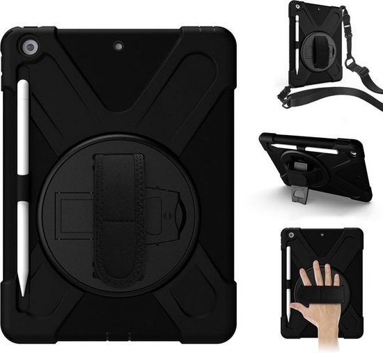 Rugged case met handstrap en schouderband voor iPad 10.2 | bol