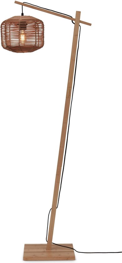 GOOD&MOJO Vloerlamp Tanami - Bamboe/Rotan - 55x30x150cm - Modern ...