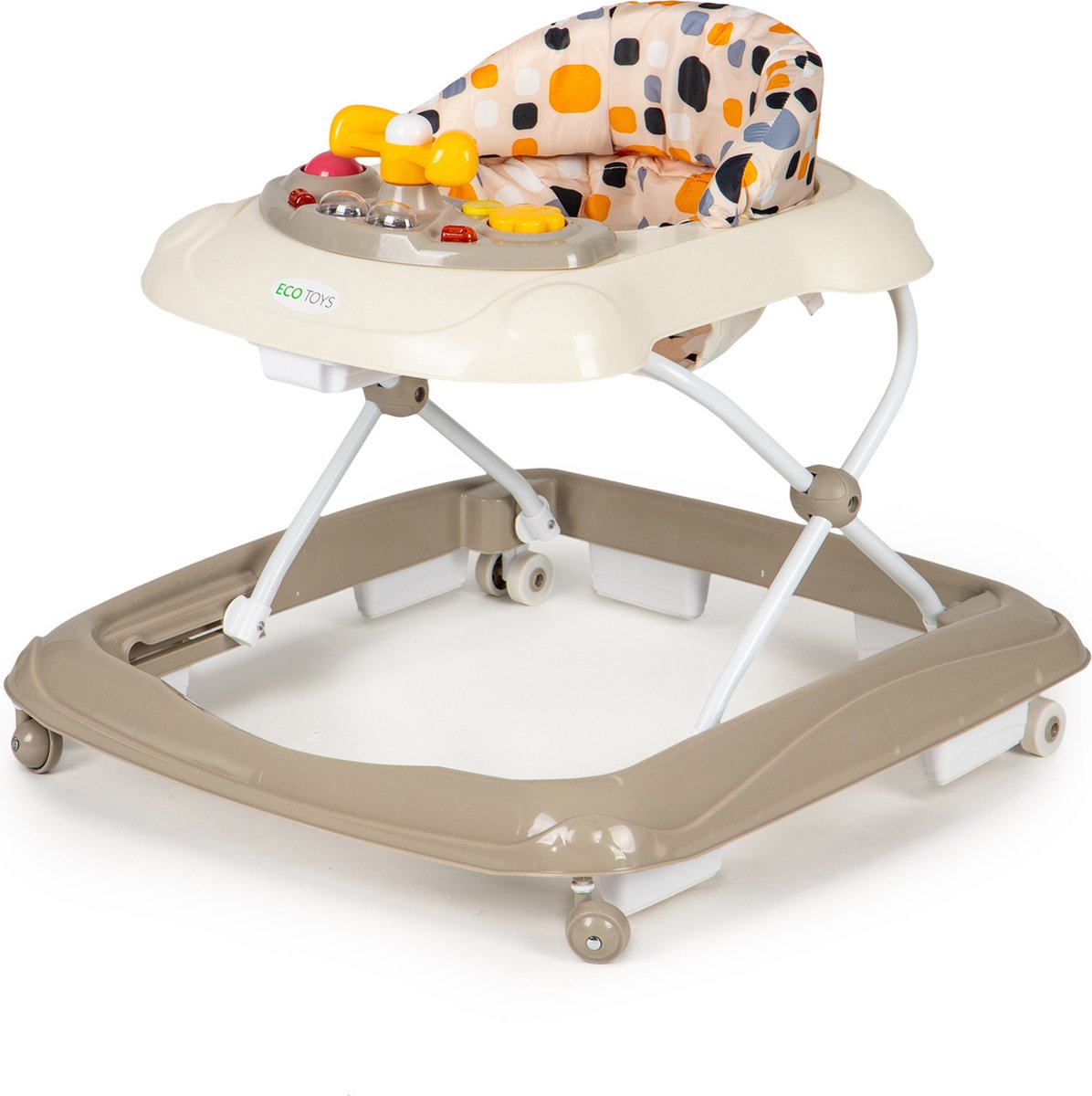 Loopstoel baby - looptrainer - 50x50x40-44 cm - beige | bol.com
