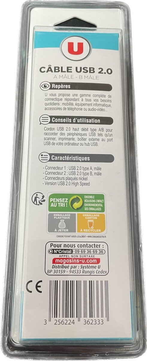 Magasins-u - Usb 2.0 printerkabel - 1.8 meter | bol